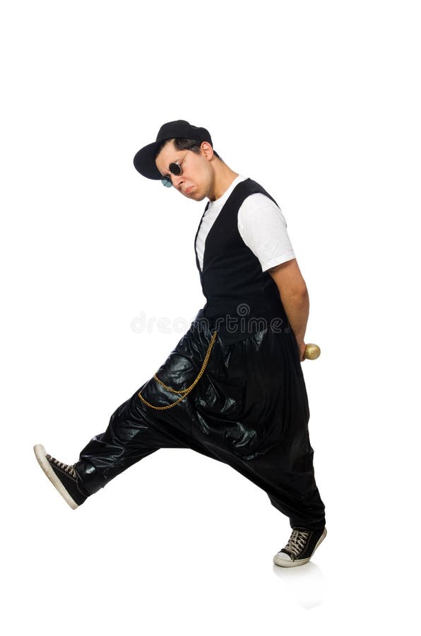 The Funny Young Man Dancing Isolated on White Stock Image - Image of ...