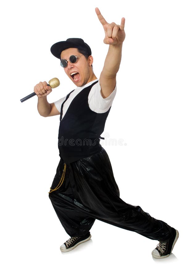 The Funny Young Man Dancing Isolated on White Stock Image - Image of ...