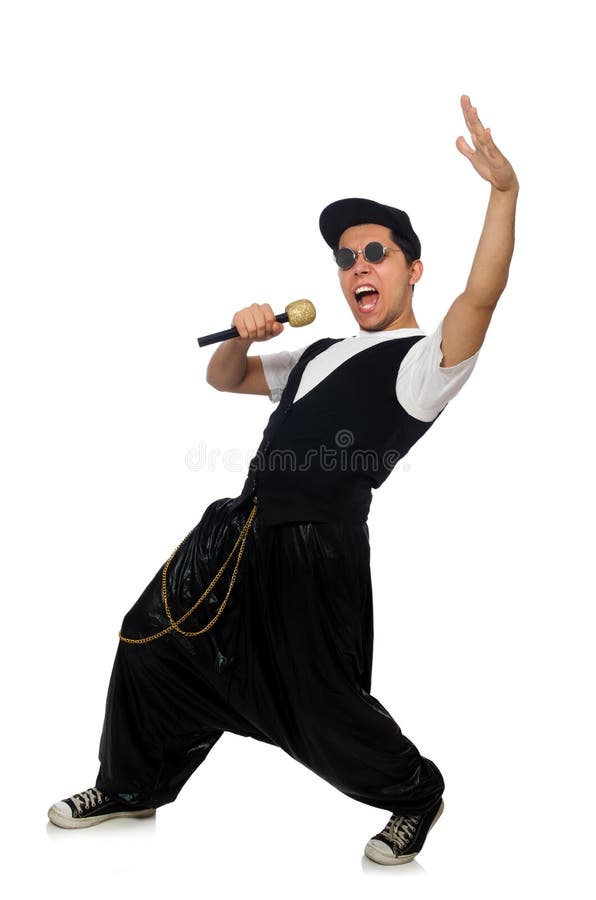 The Funny Young Man Dancing Isolated on White Stock Photo - Image of ...