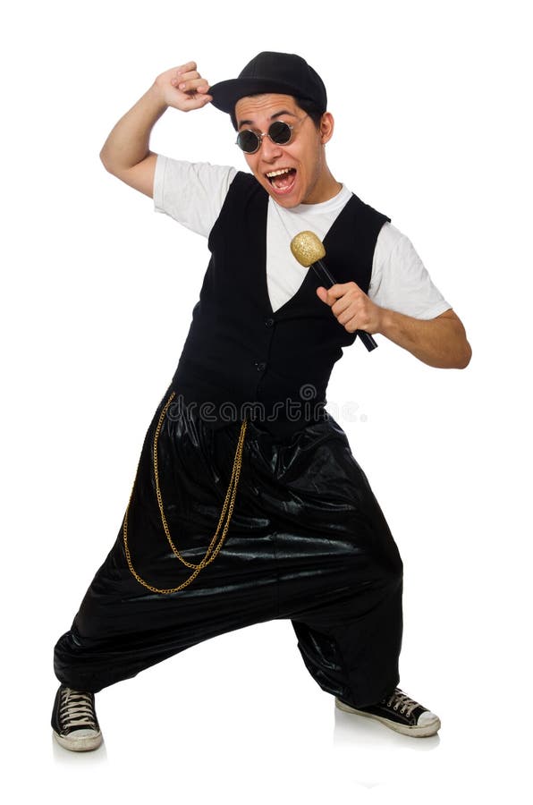 The Funny Young Man Dancing Isolated on White Stock Image - Image of ...