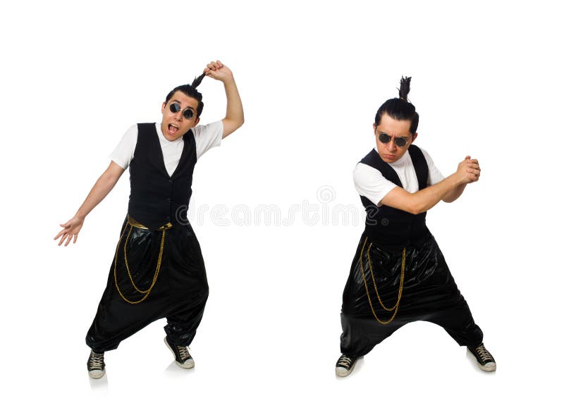 Funny Young Man Dancing Isolated on White Stock Photo - Image of humor ...