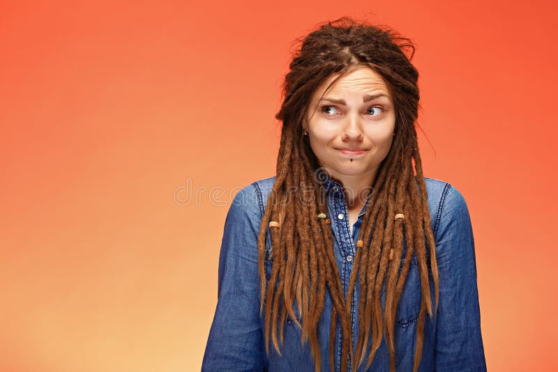 Funny Young Woman with a Confused Face Stock Photo - Image of doubtful ...