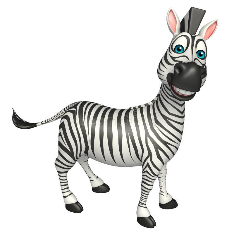 Funny Zebra Cartoon Character Stock Illustration - Illustration of ...