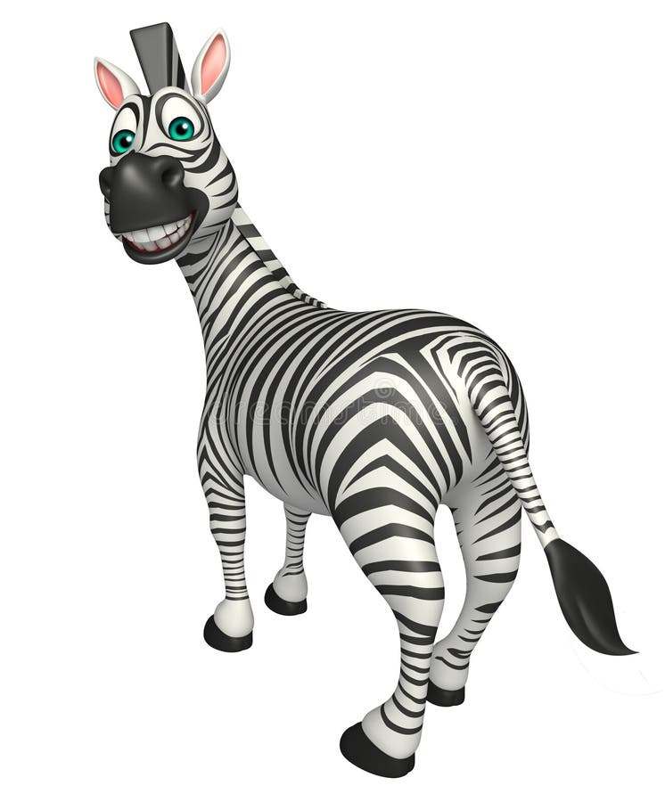 Funny Zebra Cartoon Character Stock Illustration - Illustration of ...