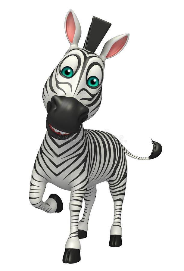 Funny Zebra Cartoon Character Stock Illustration - Illustration of toon ...