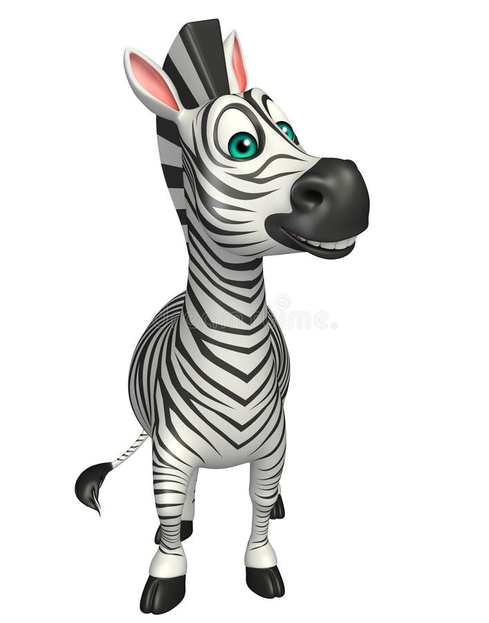 Funny Zebra Cartoon Character Stock Illustration - Illustration of cute ...