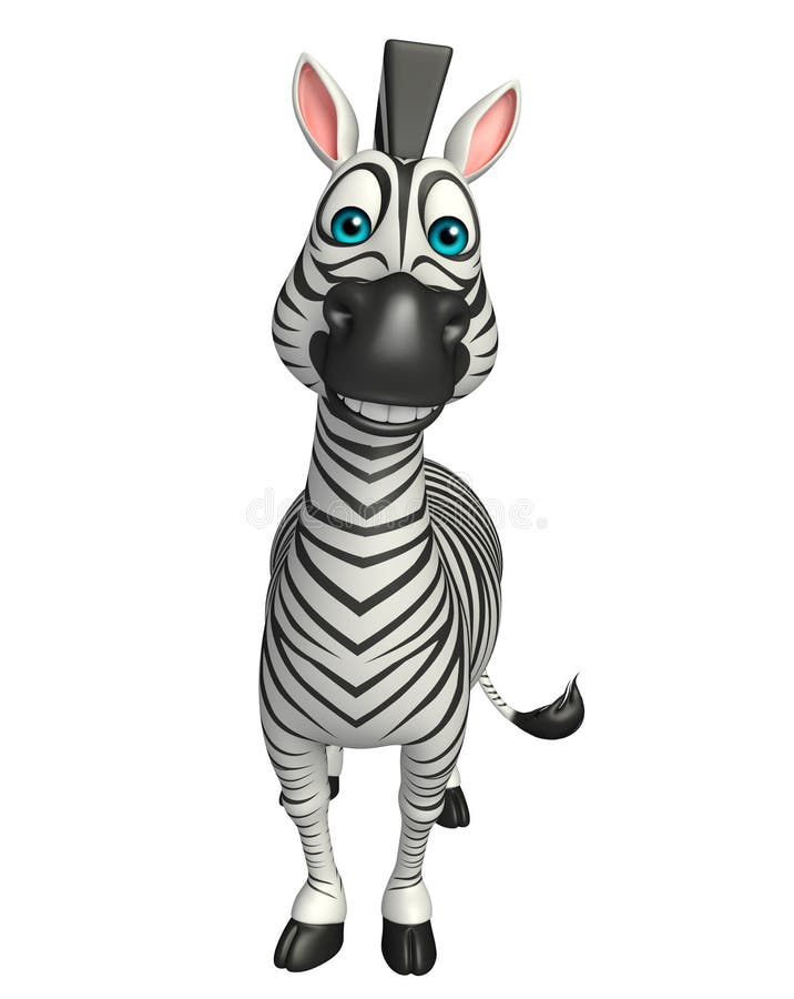 Funny Zebra Cartoon Character Stock Illustration - Illustration of ...