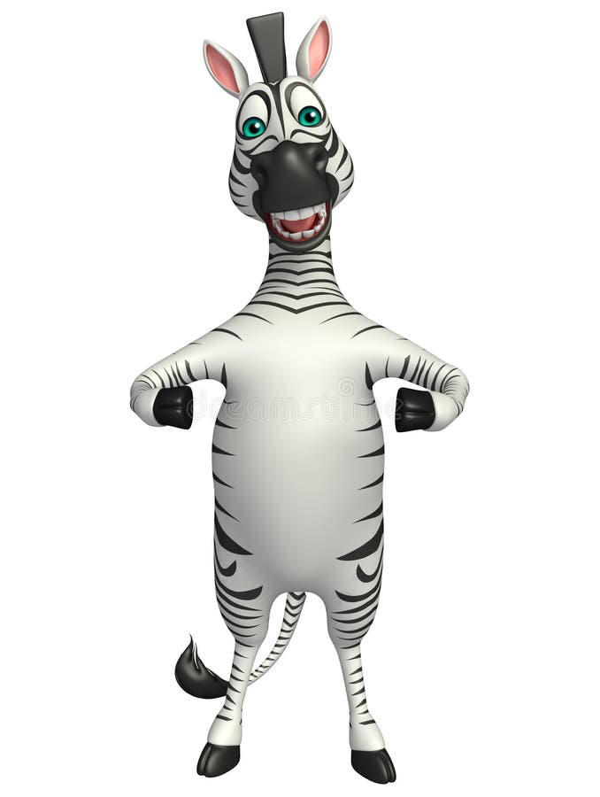 Funny Zebra Cartoon Character Stock Illustration - Illustration of park ...