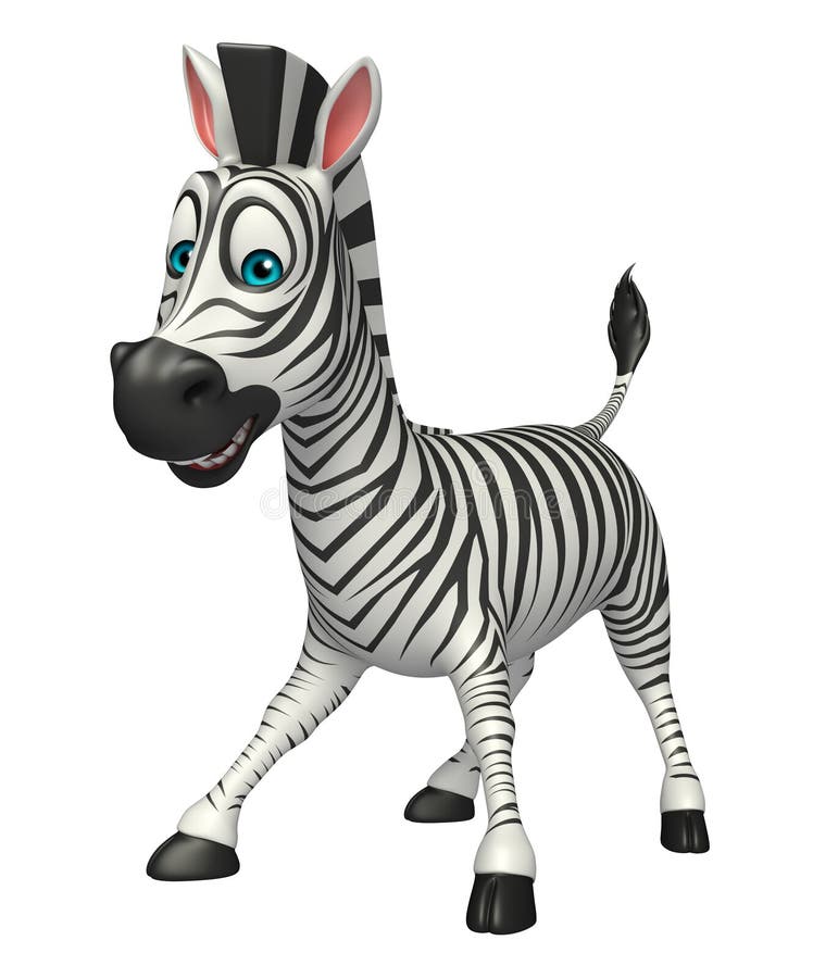 Funny Zebra Cartoon Character Stock Illustration - Illustration of ...