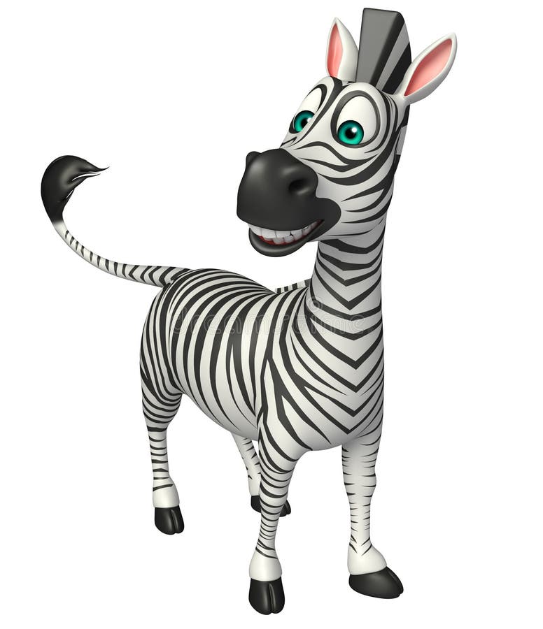 Funny Zebra Cartoon Character Stock Illustration - Illustration of park ...