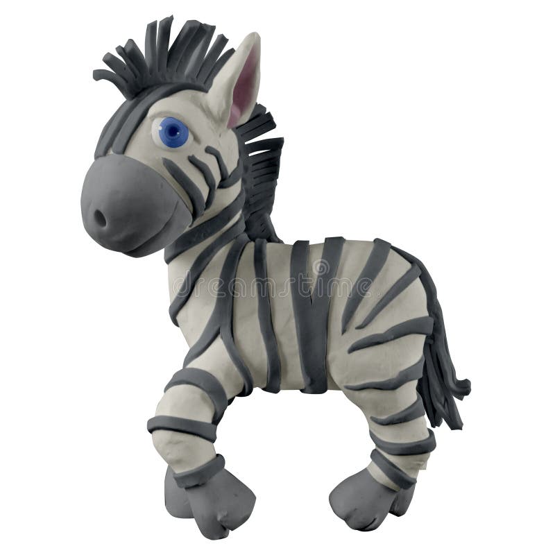 Funny Zebra, Handmade with Clay Stock Illustration - Illustration of ...