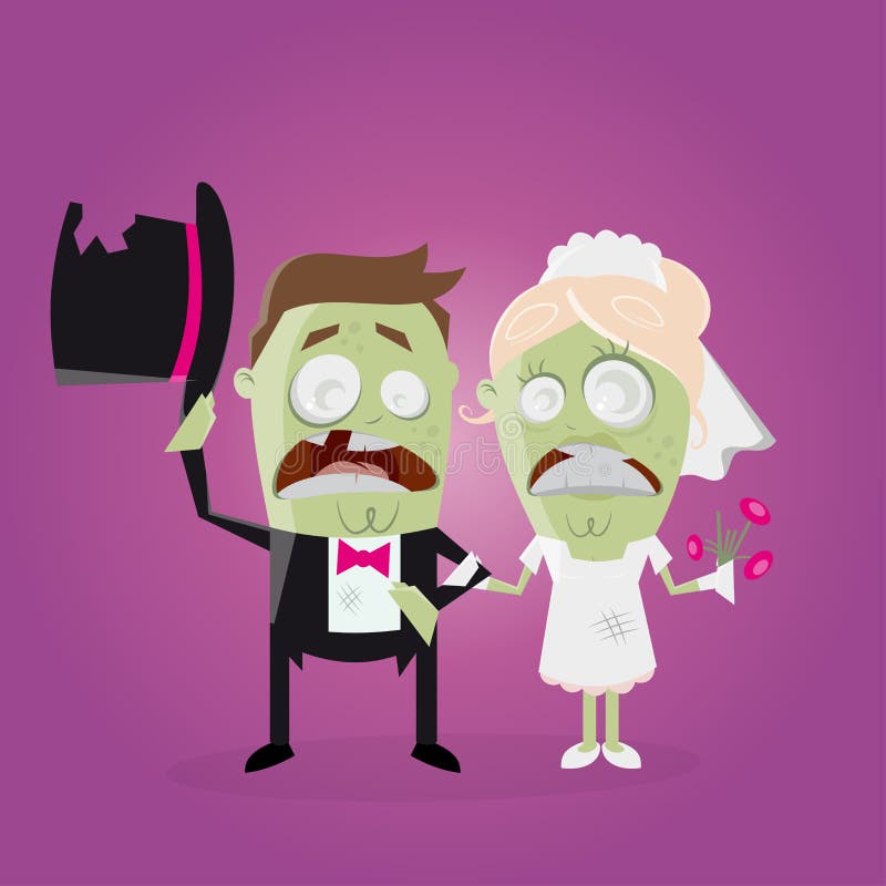 Bride and groom cartoon stock vector. Illustration of wedding - 22885425