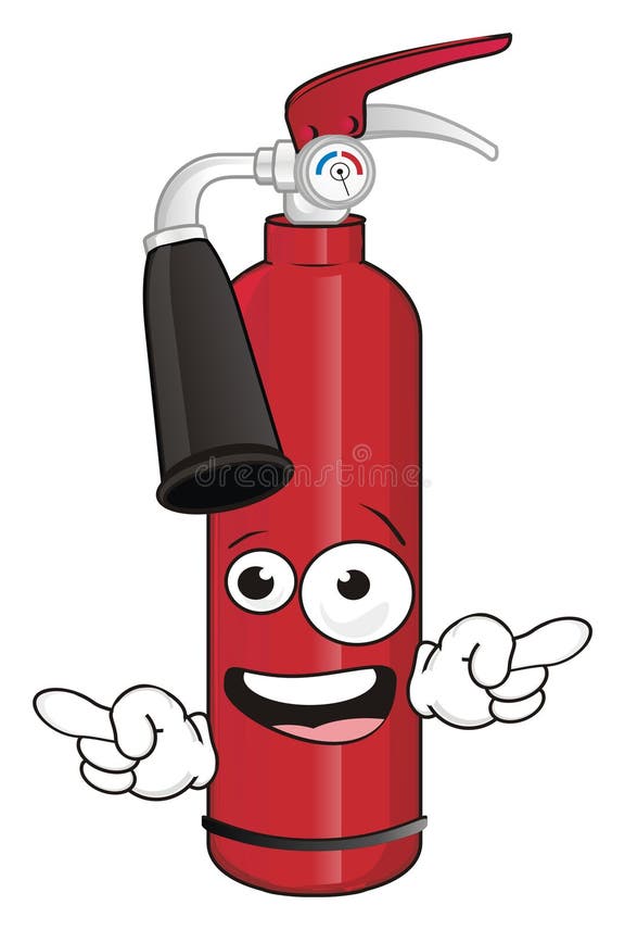 Funny fire extinguisher stock illustration. Illustration of metal ...