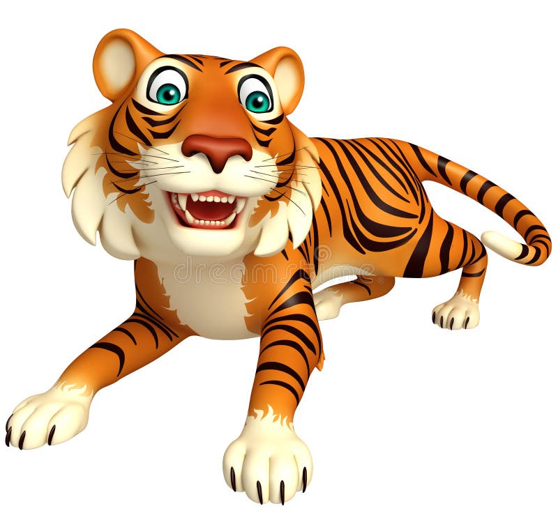 Funsitting Tiger Cartoon Character Stock Illustrations – 4 Funsitting ...