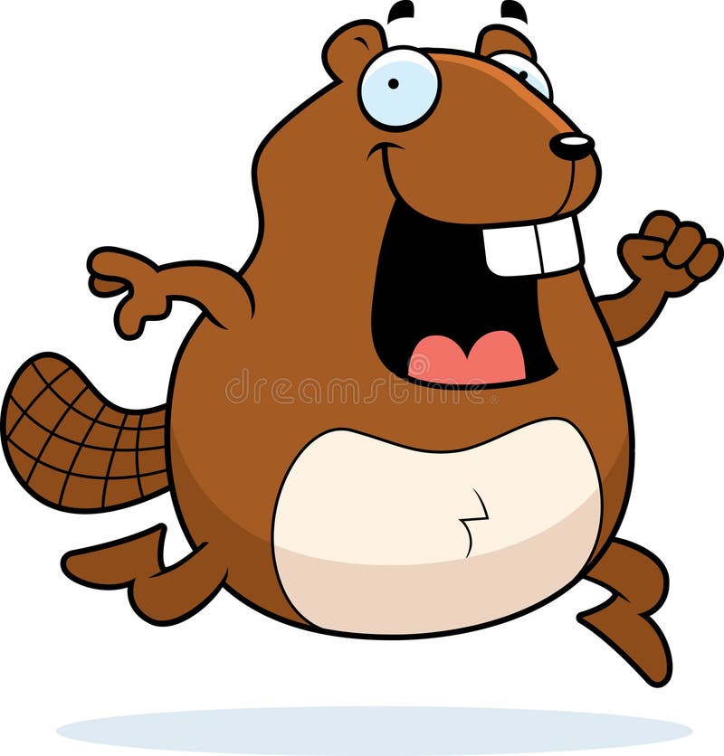 Un castoro allegro illustrazione vettoriale. Illustrazione di mascotte ...