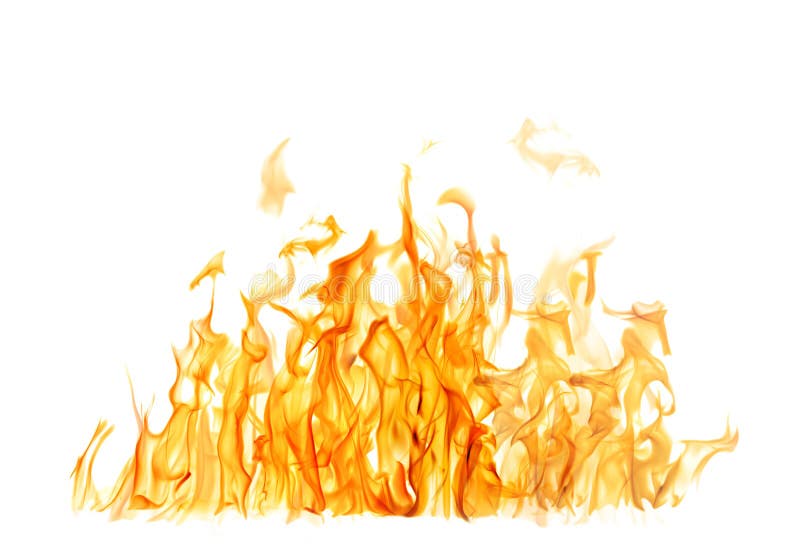 Fuoco Arancio Scuro E Luminoso Su Fondo Bianco Immagine Stock ...