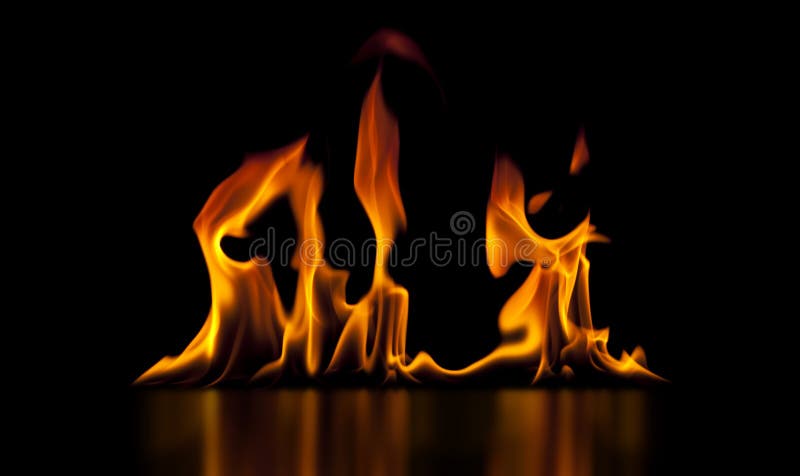 Fuoco isolato sul nero fotografia stock. Immagine di rosso - 29613290