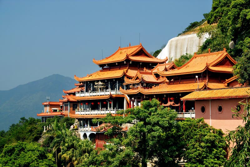 Fuqing Temple pink editorial stock photo. Image of shadow - 27015398