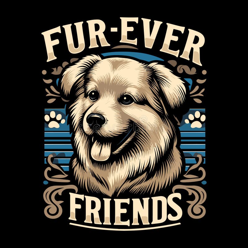 Fur Ever Friends T-shirt Vector Stock Vector - Illustration of person ...