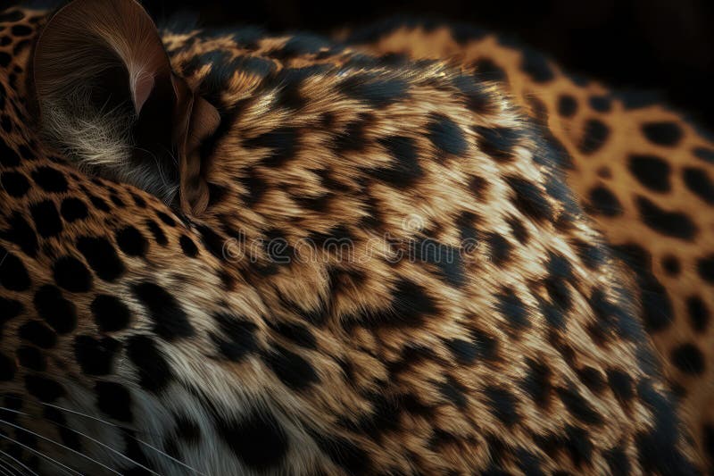 Fur Leopard Texture Close-up. AI Generation Stock Image - Image of ...