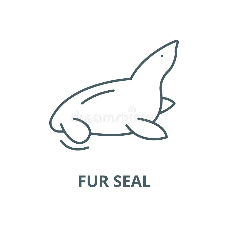 Fur Seal Line Icon Concept. Fur Seal Flat Vector Symbol, Sign, Outline ...
