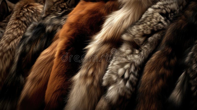 Fur Texture of Wild Animals Flat Lay Stock Illustration - Illustration ...