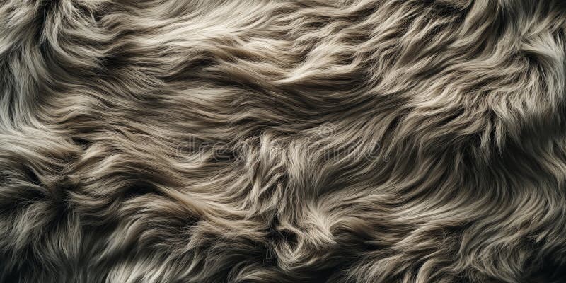 A Fur Textured Surface with Long, Wavy Fur, Creating a Luxurious ...