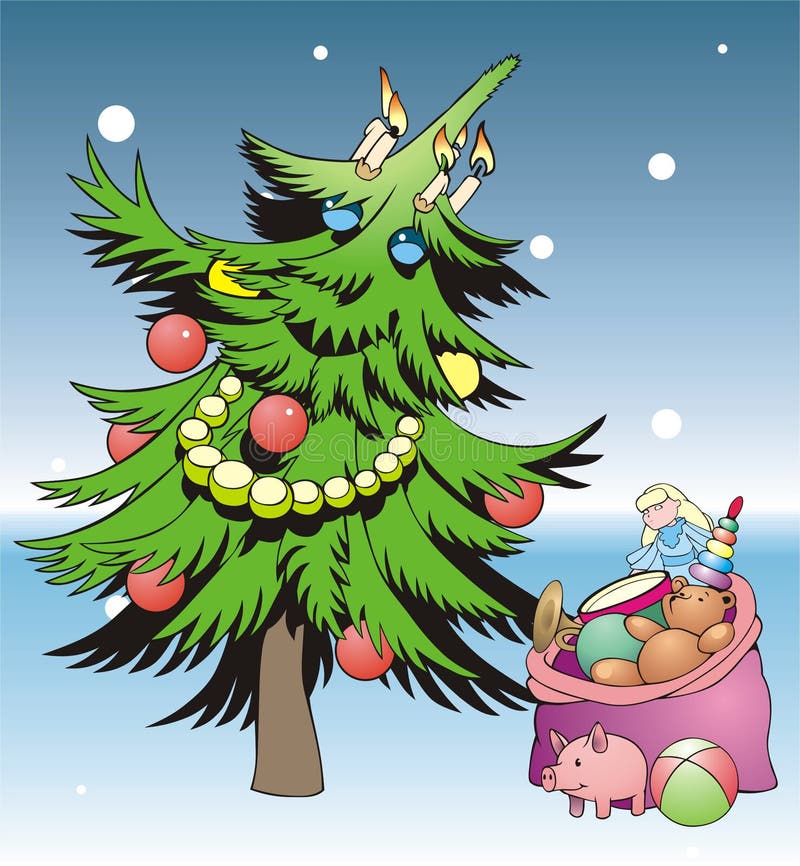 Fur-tree stock vector. Illustration of decoration, amusing - 3330434