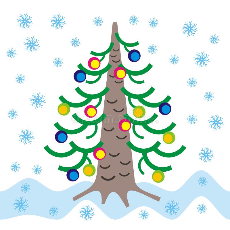 Fur-tree stock vector. Illustration of december, design - 7460078