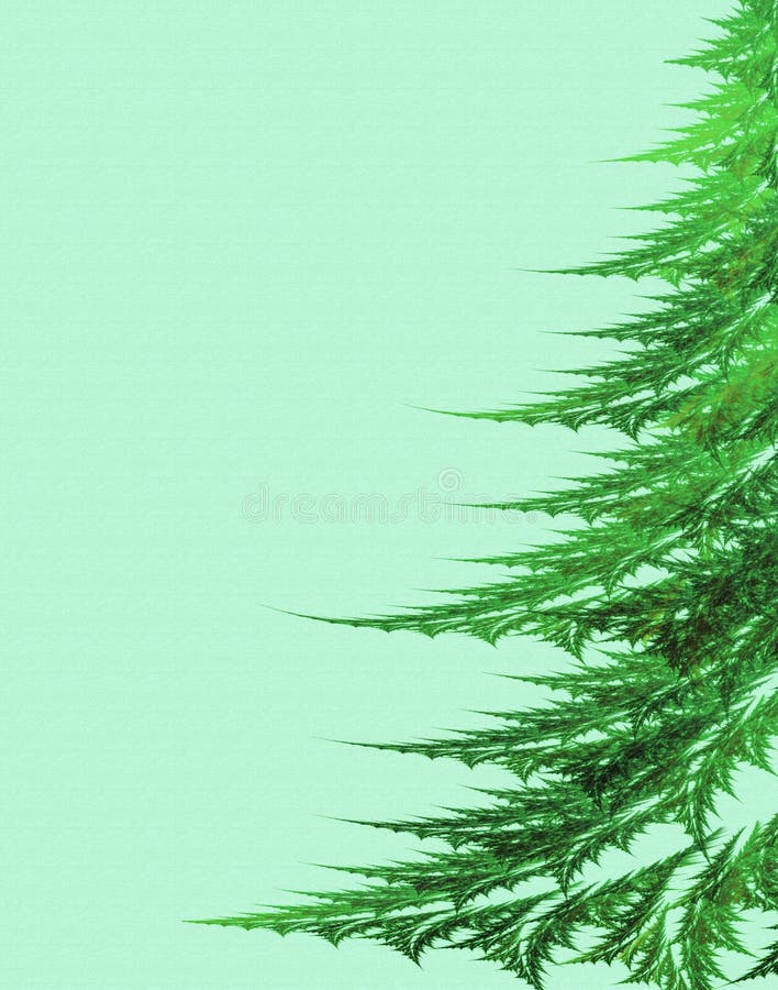Fur-tree on a Green Background Stock Illustration - Illustration of ...