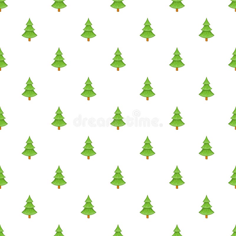 Fur Tree Pattern, Cartoon Style Stock Vector - Illustration of fauna ...