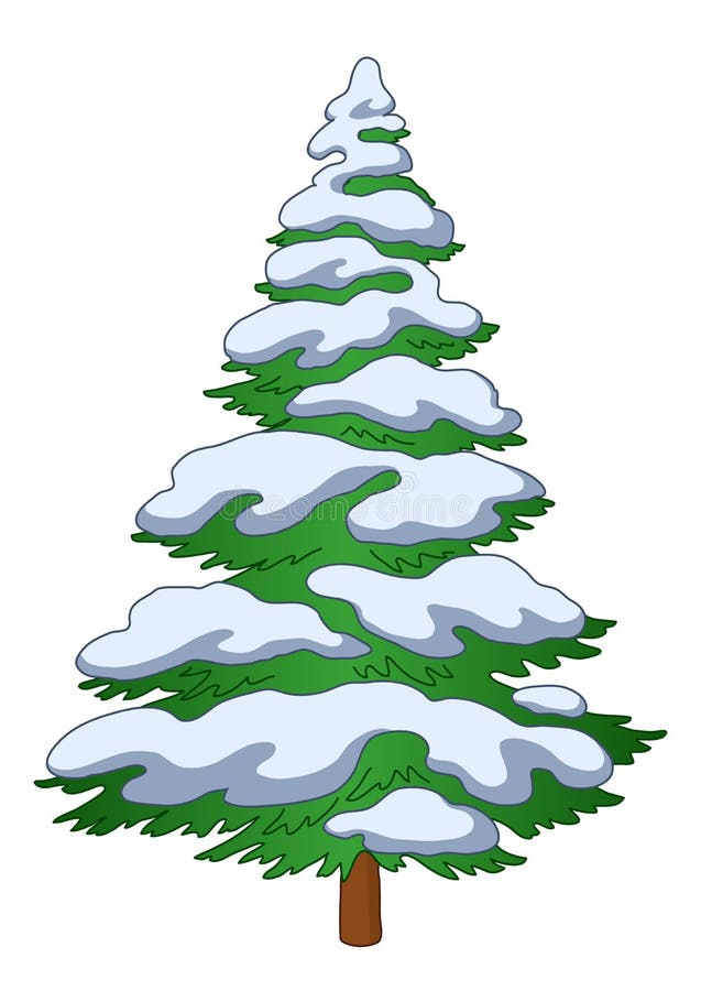 Fur-tree with snow stock vector. Illustration of north - 17246658