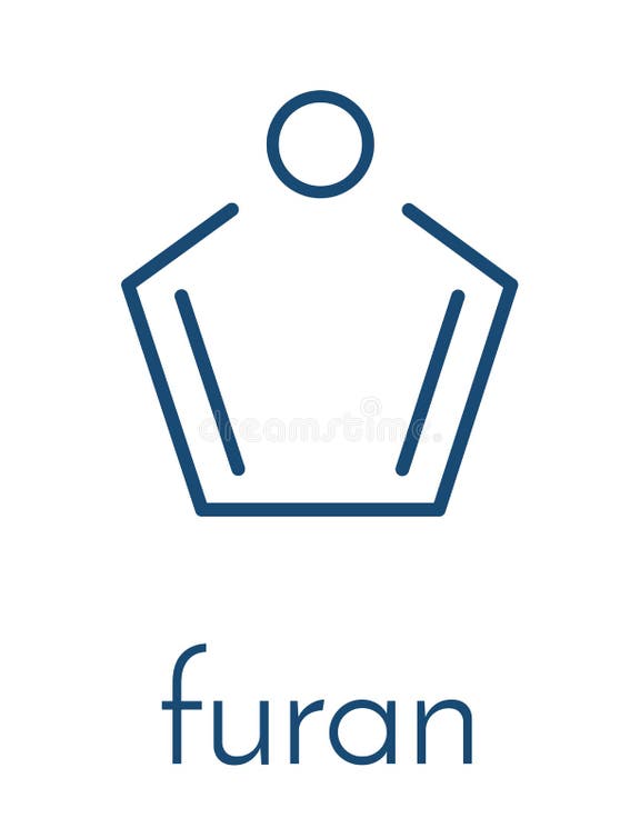 Furan Heterocyclic Aromatic Molecule. Skeletal Formula. Stock Vector ...