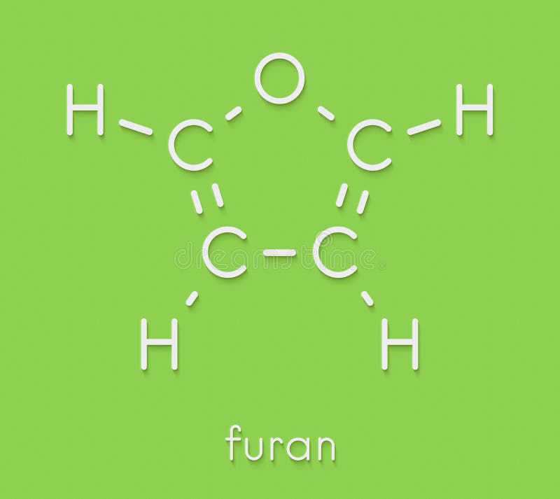 Furan Heterocyclic Aromatic Molecule. Skeletal Formula. Stock ...