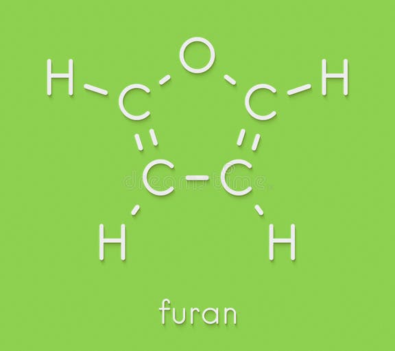 Furan Heterocyclic Aromatic Molecule. Skeletal Formula. Stock ...