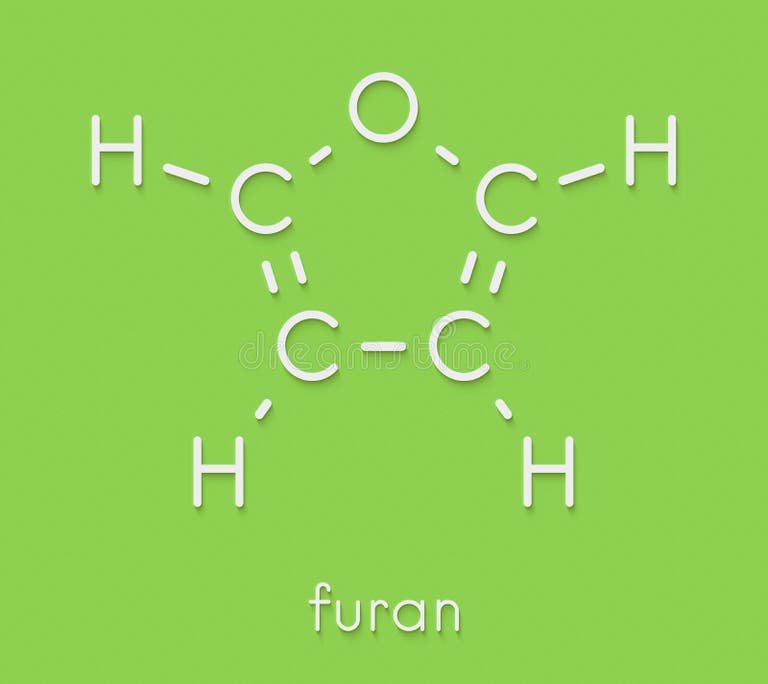 Furan Heterocyclic Aromatic Molecule. Skeletal Formula. Stock ...