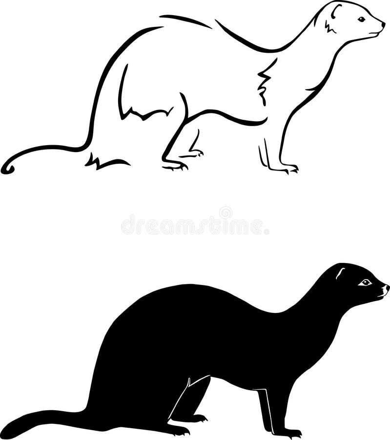 Icône Et Silhouette De Furet Illustration Stock - Illustration du ...