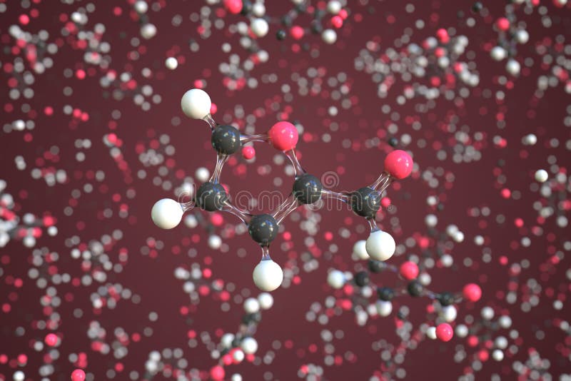 Furfural Molecule, Scientific Molecular Model, 3d Rendering Stock ...