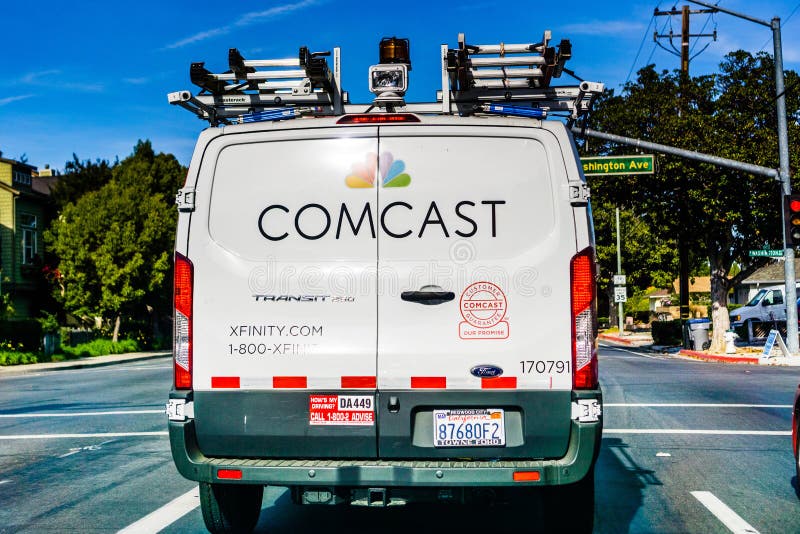 Furgoneta Del Servicio Del Cable/de Xfinity De Comcast Imagen editorial ...