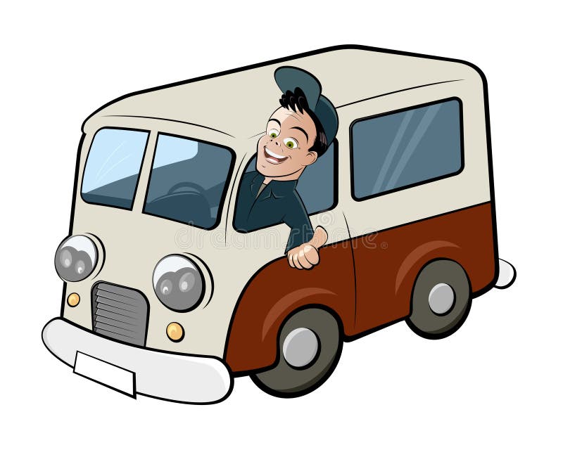 Furgoneta retra divertida ilustración del vector. Ilustración de ...