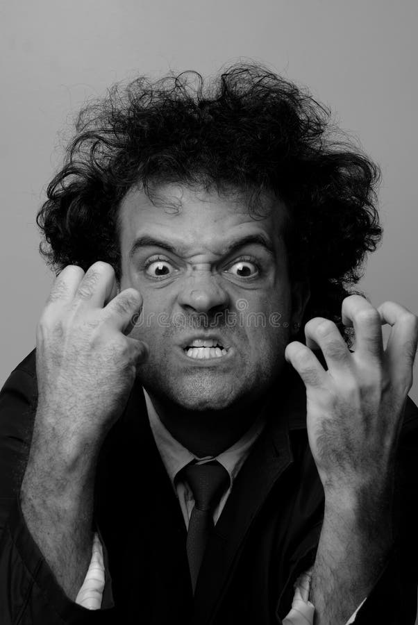 Furious Red Demon from Hell with Horns Screaming in Flames, Horror or ...