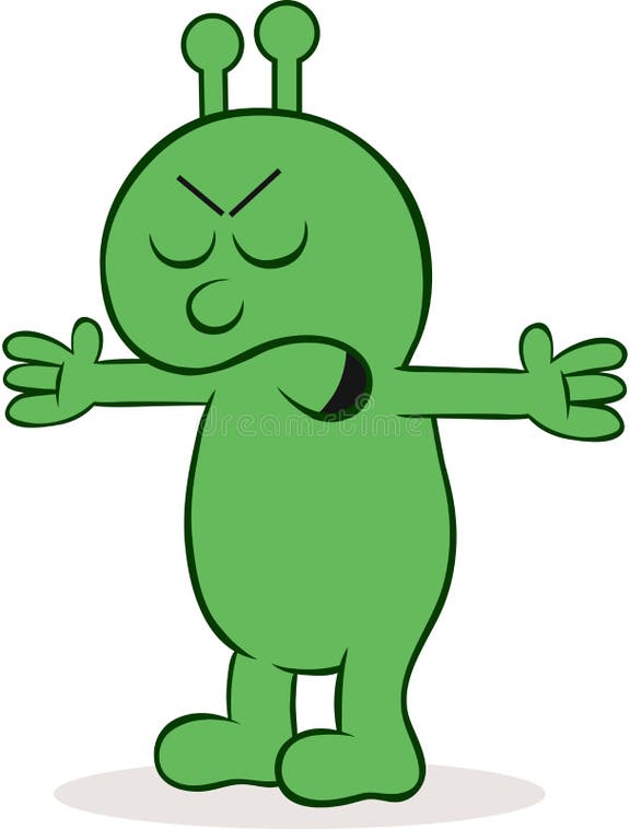 Furious Alien with Hands Raised Stock Vector - Illustration of funny ...