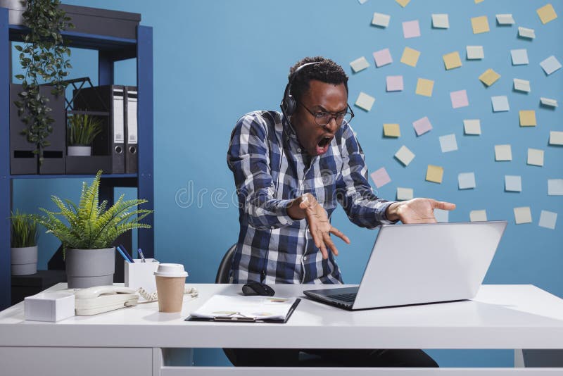 Angry Customer Service Representative Stock Photo - Image of dressed ...
