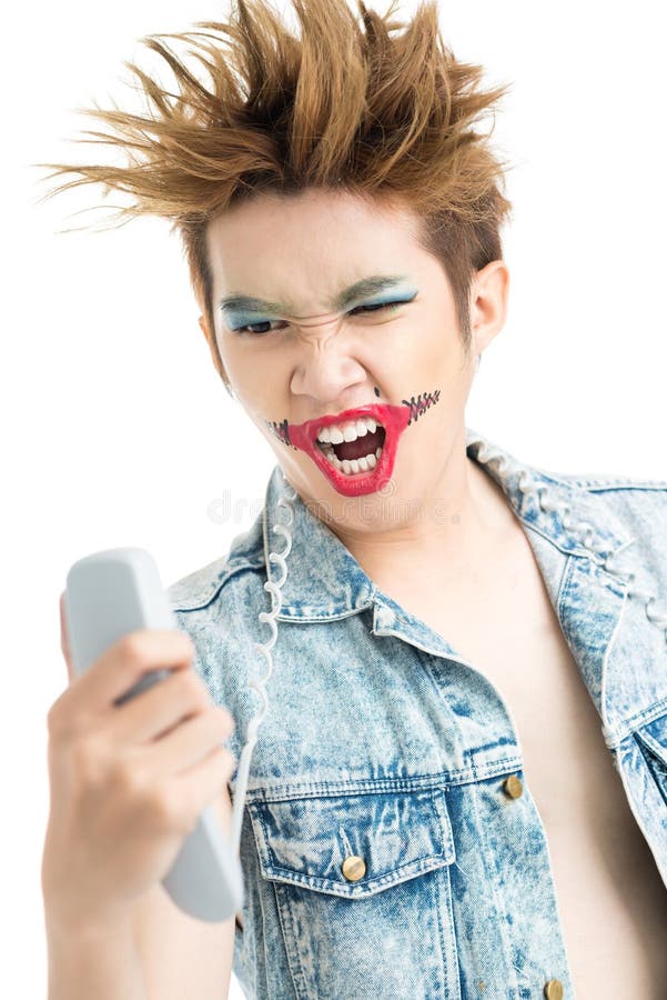 Freaky guy stock image. Image of asian, male, flower - 28928725