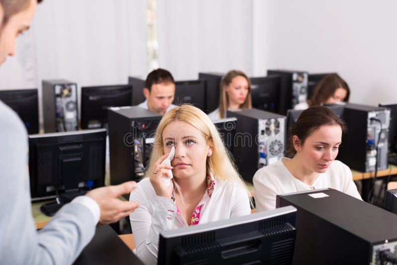 Boss and Clerk at Open Space Working Area Stock Image - Image of scream ...