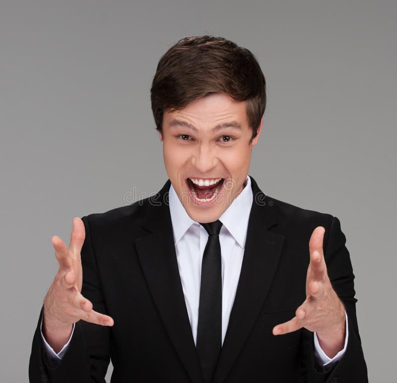 Furious businessman. stock image. Image of facial, shoulders - 33260893