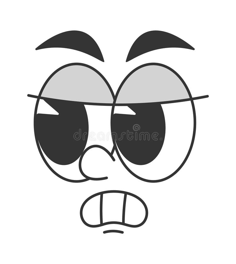 Furious Comic Expressive Face Character Stock Vector - Illustration of ...
