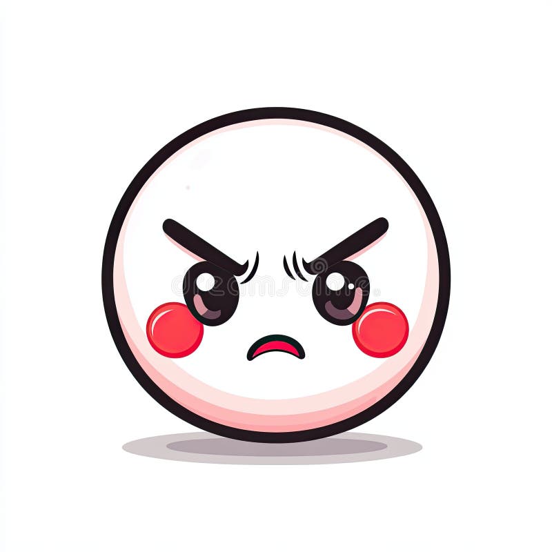 Furious Emoji with Puffed Cheeks and Squinted Eyes Expressing Anger ...
