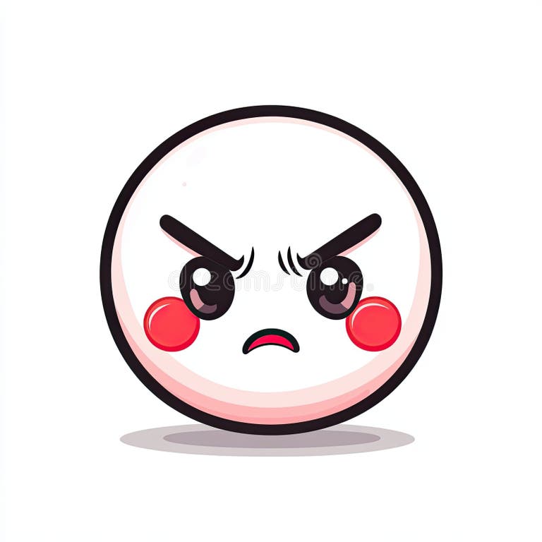 Furious Emoji with Puffed Cheeks and Squinted Eyes Expressing Anger ...