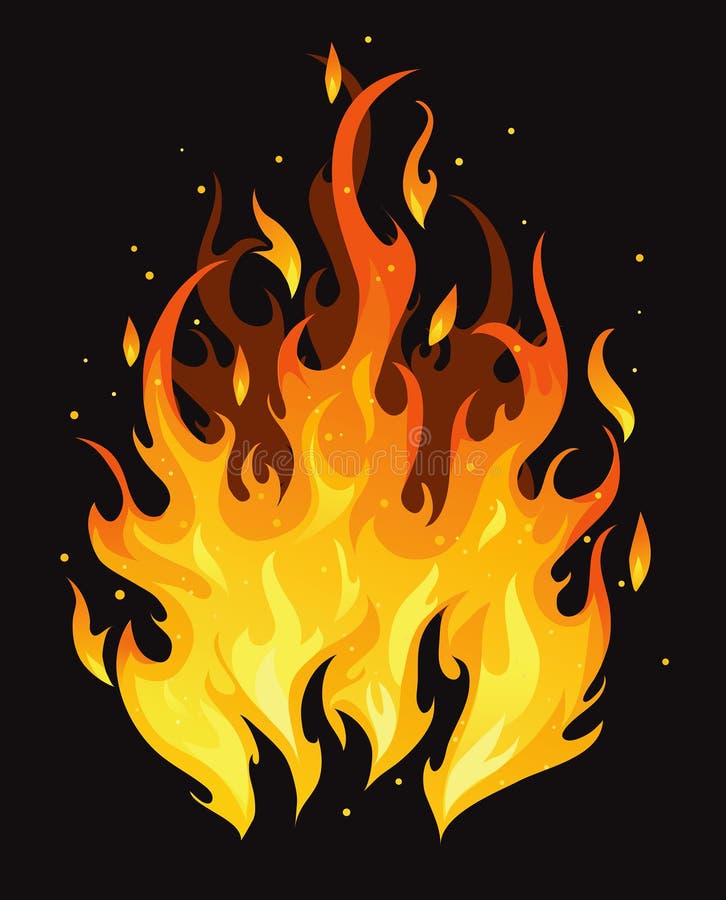 Vector fire stock vector. Illustration of wildfire, yellow - 10821017